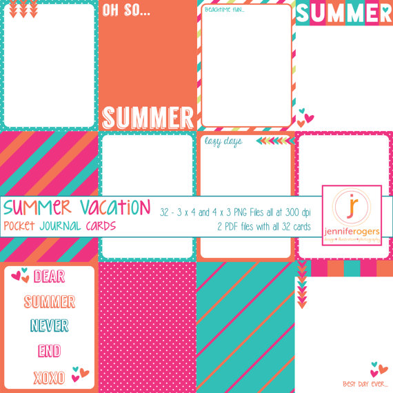 8 Summer scrapbook printables – Scrap Booking
