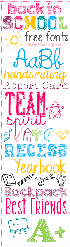 Freebie | Back to School Fonts – Scrap Booking