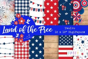 12 FREE Patriotic Pattern Papers – Scrap Booking