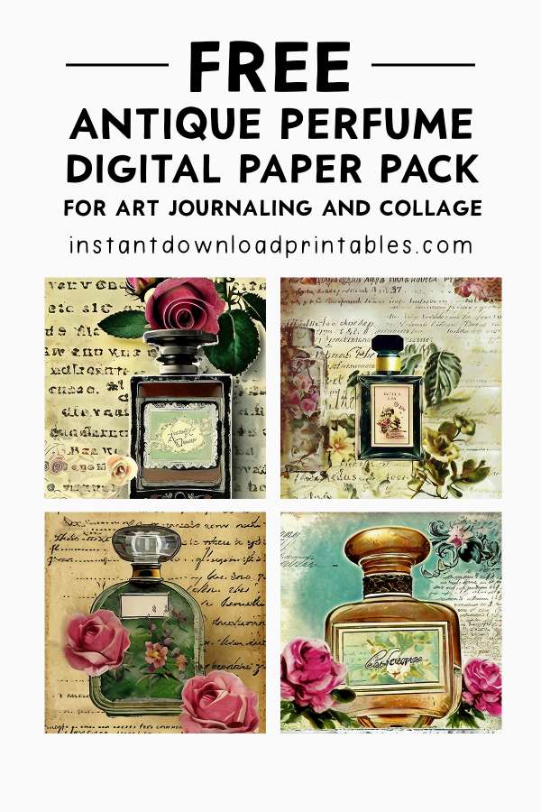 15 FREE Vintage Perfume Bottle Papers to Download – Scrap Booking