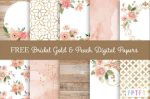 10 FREE Peach and Gold Wedding Pattern Papers – Scrap Booking