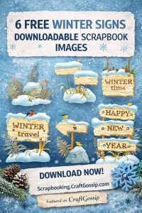 6 FREE Winter Signs – Downloadable Scrapbook Images – Scrap Booking